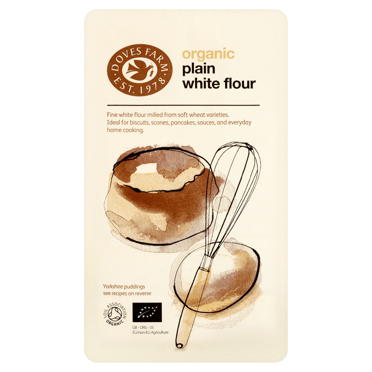 Doves Farm Gluten Free Plain White Flour (1kg) - Organic to your Door