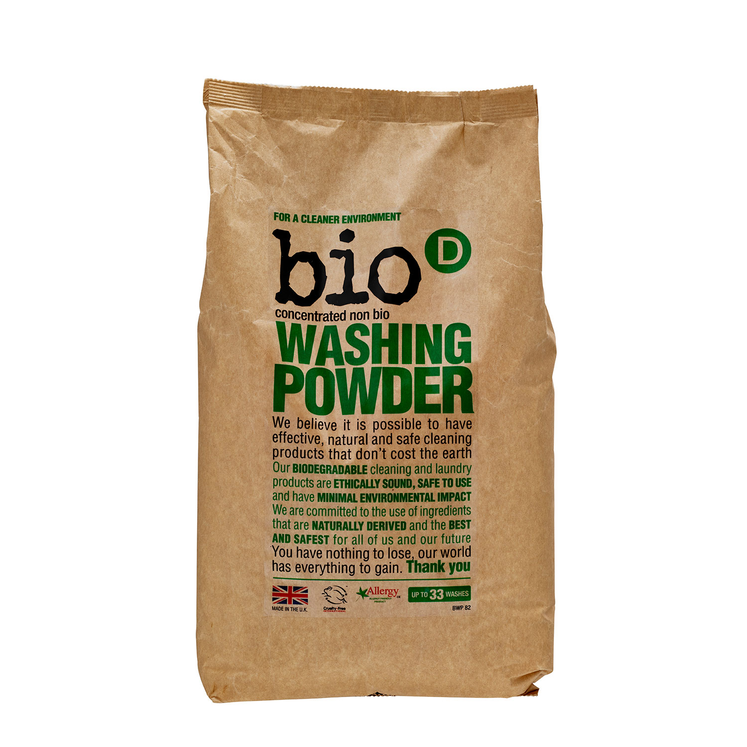 BioD Concentrated Non Bio Laundry Powder (2kg) - Organic to your Door
