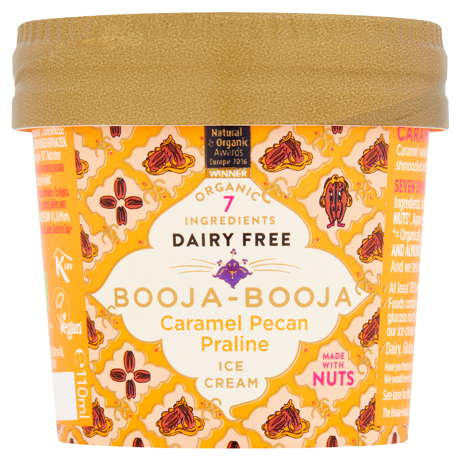 Booja Booja Organic Ice Cream - Caramel Pecan Praline (110ml) - Organic ...