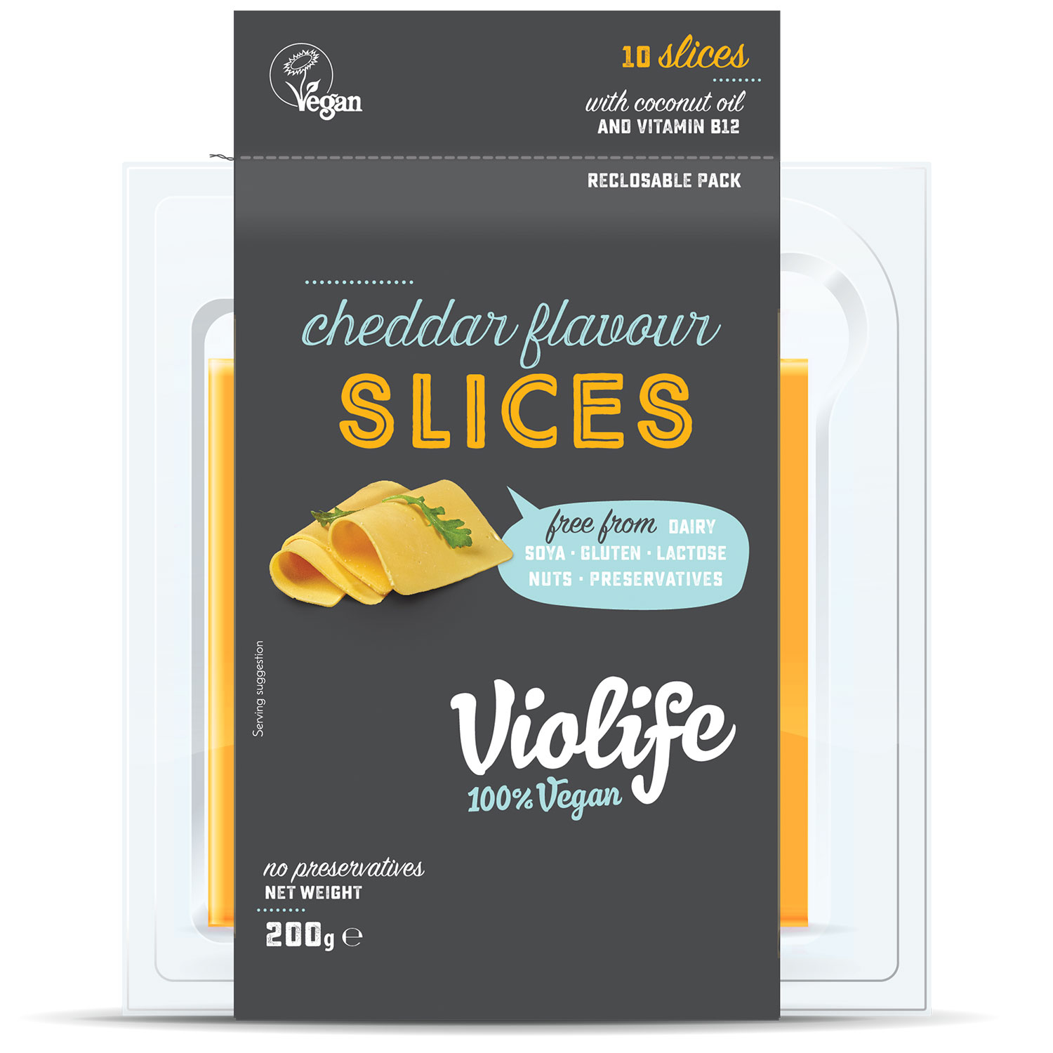 Violife Vegan Cheese Slices - Cheddar (200g) - Organic to your Door