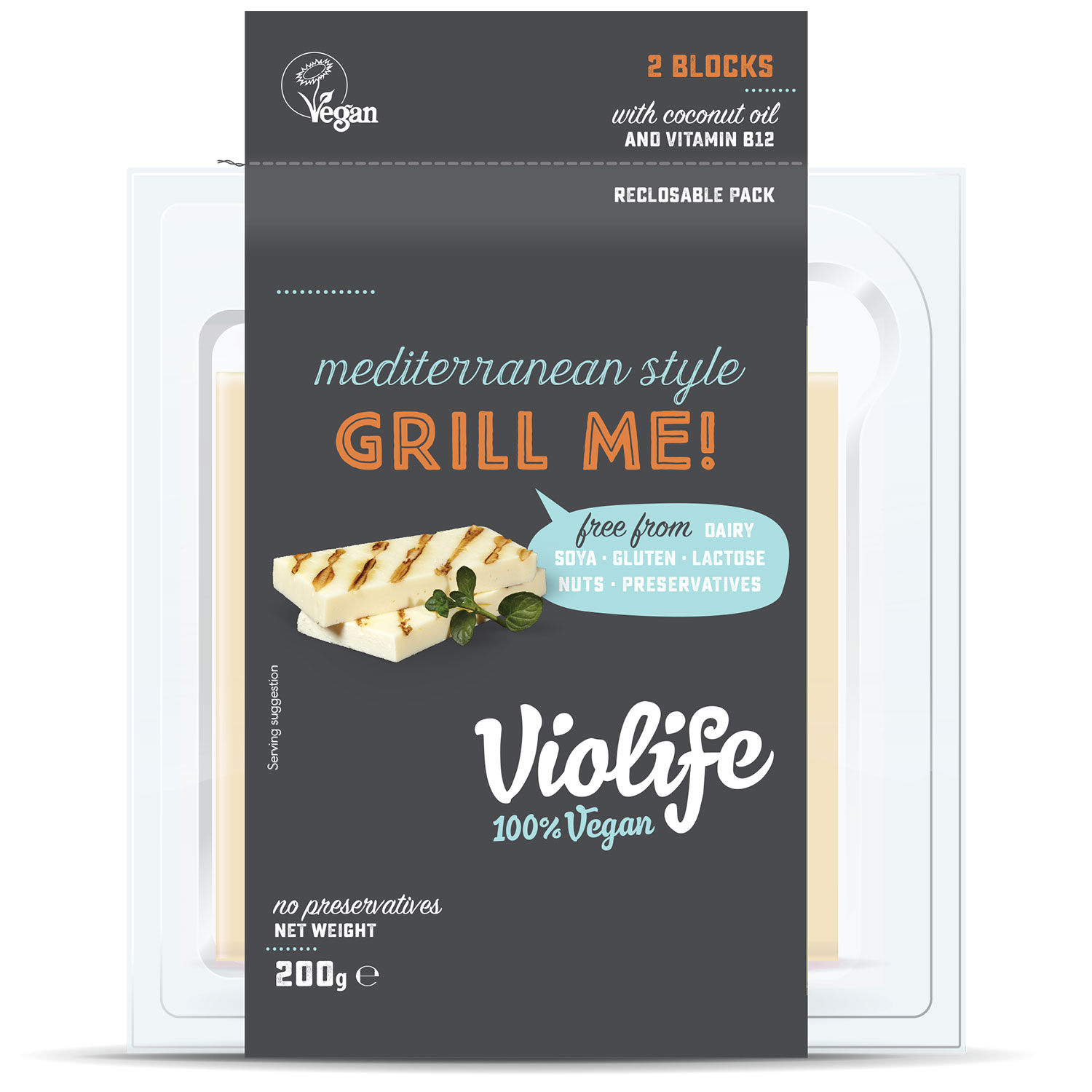 Violife Vegan Cheese Block - Mediterranean (2x100g) - Organic to your Door