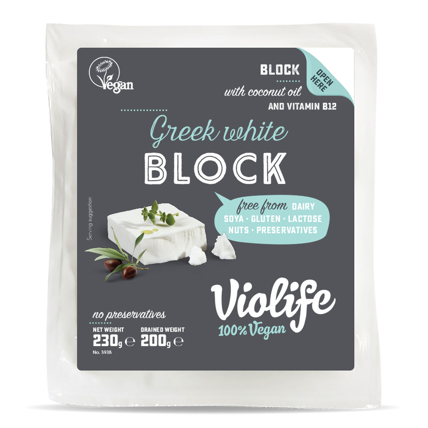 Violife Vegan Cheese Block - Greek White (200g) - Organic to your Door