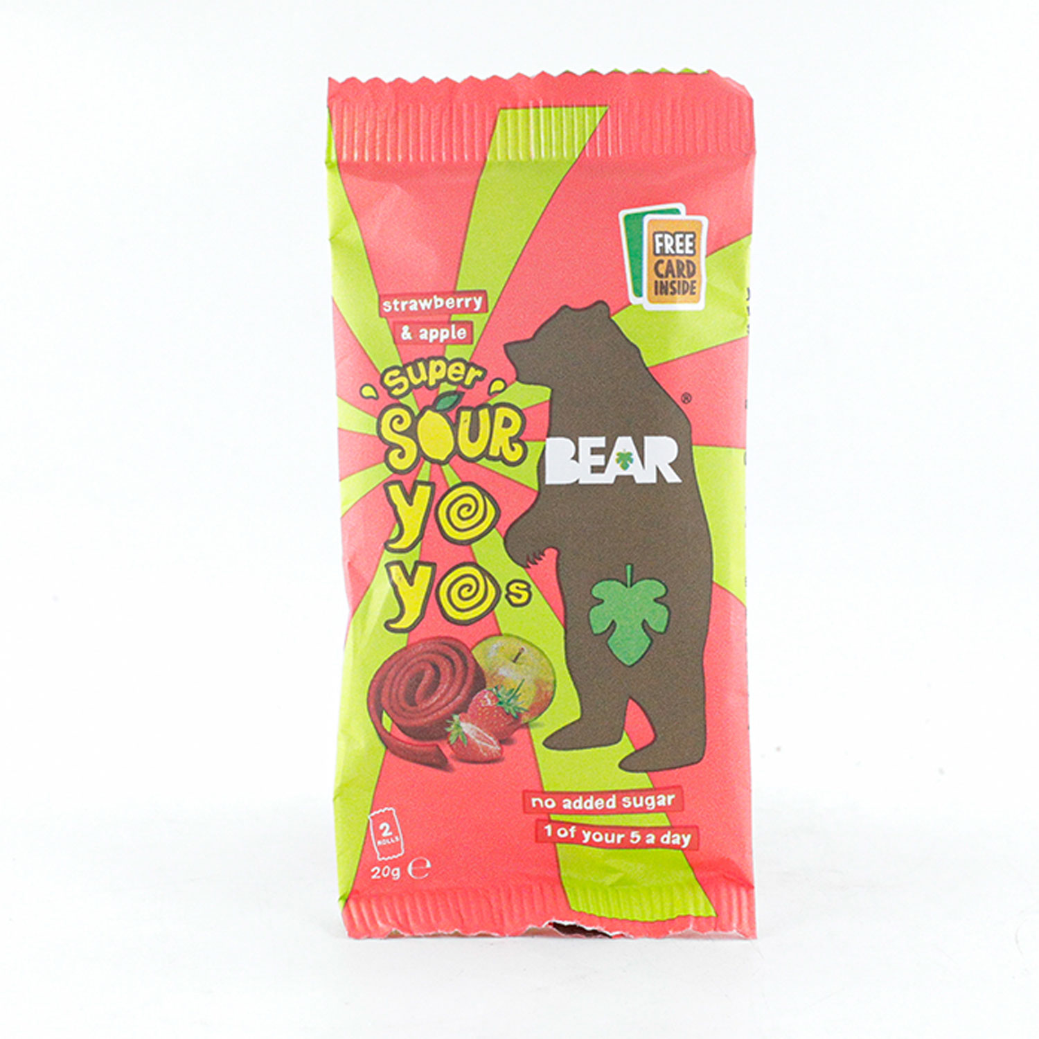 Bear Super Sour Yo Yos - Strawberry & Apple (20g) - Organic to your Door